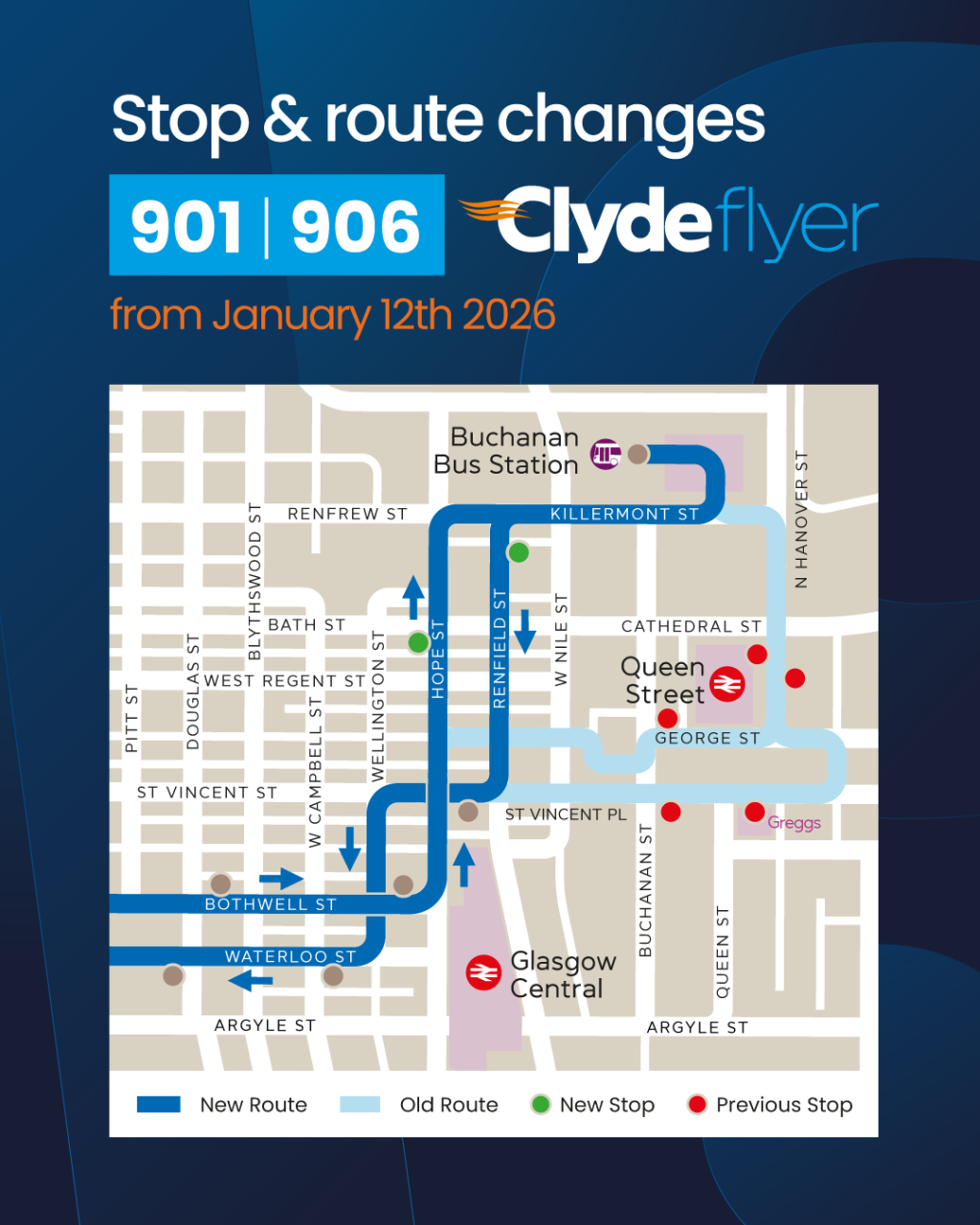 Timetable and Stop Changes to Clyde Flyer and X7 Services - McGill's Buses
